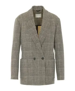 CIRCOLO 1901 Checked Double Breasted Blazer - Green