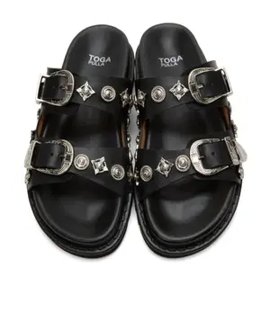 Toga Double Buckle Flat Sandals