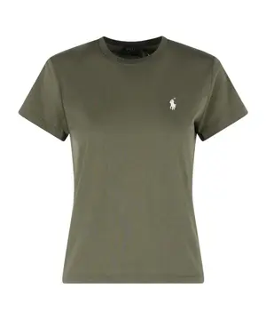 Polo Ralph Lauren Crewneck T-shirt With Embroidered Pony Logo - Green