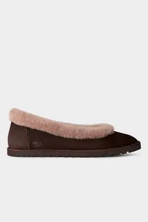 UGG Zora Shearling Ballet Flats - Dusted Cocoa