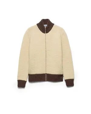 Prada Wool Zipper Cardigan - Neutral