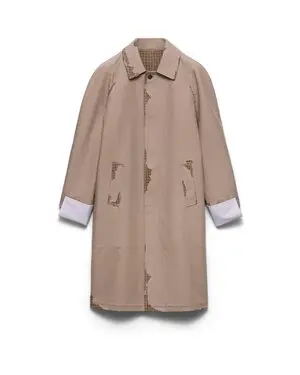 Prada Bonded Poplin Coat With Devoré Effect - Grey