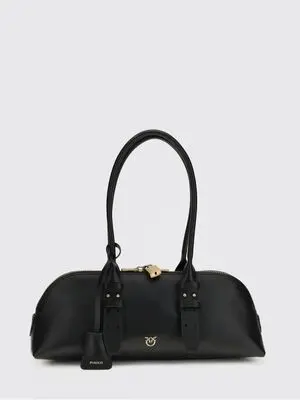 Pinko Escape Bag Horizontal Shoulder Bag In Smooth Leather With Logo