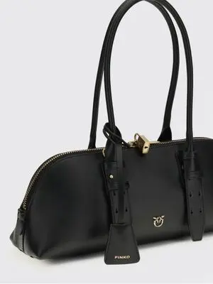 Pinko Escape Bag Horizontal Shoulder Bag In Smooth Leather With Logo