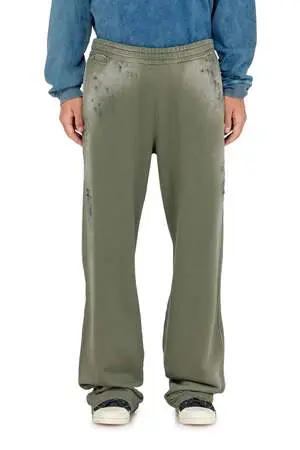 DIESEL® Cotton Sweatpants With Destroyed Effect - Green