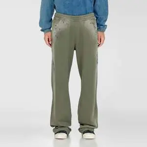 DIESEL® Cotton Sweatpants With Destroyed Effect - Green