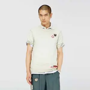 DIESEL® T-shirt With Patches And Microwaffle Sides - Beige