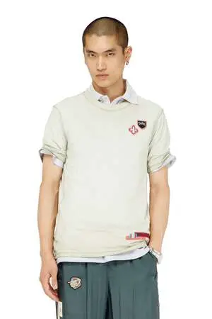 DIESEL® T-shirt With Patches And Microwaffle Sides