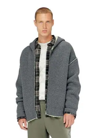 DIESEL® Zip-up Hoodie In Dual-texture Knit