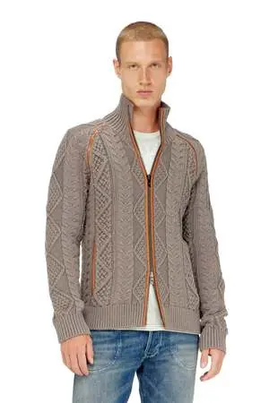 DIESEL® Zip Cardigan In Cable Knit