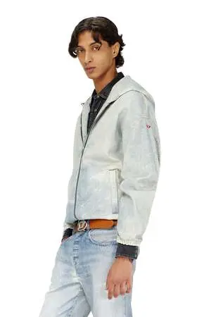 DIESEL® Hooded Joggjeans Jacket With Trompe L'oeil