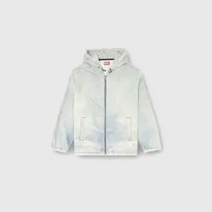 DIESEL® Joggjeans Hooded Jacket With Trompe L'oeil Print - Blue