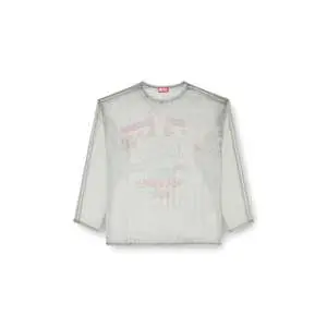 DIESEL® Sheer Chiffon Top With Concert Graphics - Grey