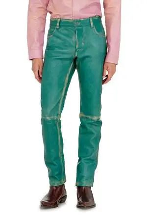 DIESEL® Treated Leather Five-pocket Trousers Fw26 Runway Show