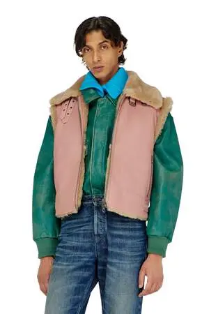 DIESEL® Shearling Lined Leather Vest