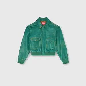 DIESEL® Aviator Jacket In Treated Leather