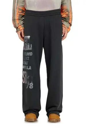 DIESEL® Sweatpants With Concert Graphics - Black