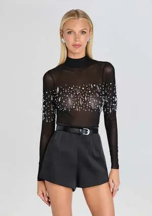 Retrofete Maurelle Embellished High Neck Top
