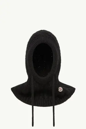 Moncler Moncler Collection Cable Knit Alpaca Blend Balaclava Black