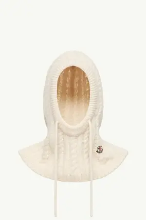 Moncler Cable Knit Alpaca Blend Balaclava - White