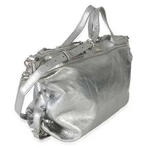 Saint Laurent Metallic Crinkled Calfskin Id Shoulder Bag