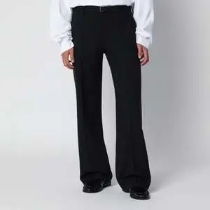Dries Van Noten Wool Trousers With Belt - Black