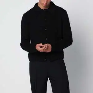 Dries Van Noten Long-sleeved Alpaca Blend Cardigan - Black