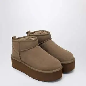 UGG Classic Ultra Mini Platform Boots In Light Bronze