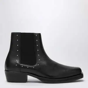 VINNY'S Joee Chelsea Ankle Boots In With Small Studs - Black
