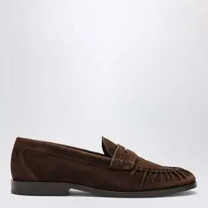 VINNY'S Louee Vale Loafers In Suede - Brown