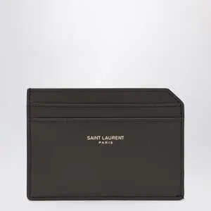 Saint Laurent Bicolor Leather Card Holder - Black