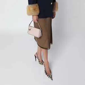 Valentino Garavani Small Rockstud Bag In Poudre Grained Calfskin