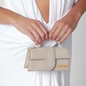 Jacquemus Bambino Dark Leather Mini Bag - Beige