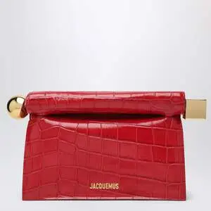 Jacquemus La Pochette Rond Carré Leather Clutch - Red