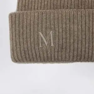 Max Mara Beige Beanie In Cashmere