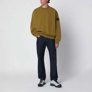 Stone Island Oversize Crewneck Sweatshirt In Cactus Color - Green