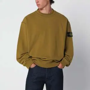 Stone Island Oversize Crewneck Sweatshirt In Cactus Color Green
