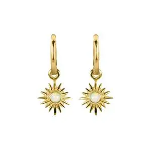 CHARLOTTE'S WEB JEWELLERY Plated Opal Solar Eclipse Huggie Hoop Earrings - Gold
