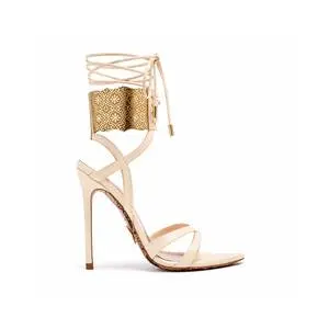 CEDRICK MCDONALD Bianca Leather Stiletto Sandals - Beige/black
