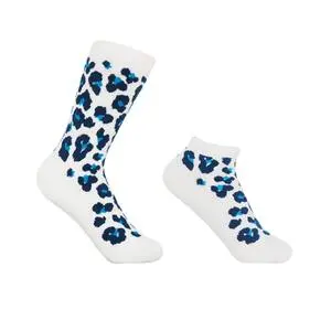 PEPER HAROW - MADE IN ENGLAND Leopard Luxury Crew & Trainer Women’s Socks Bundle - White