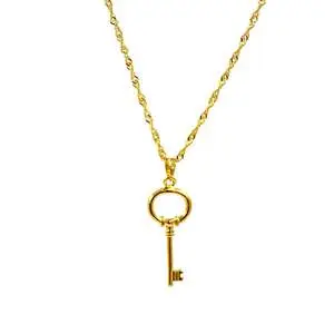 1610ISTANBUL Istanbulite Wish Key' Plated Sterling Silver Necklace - Gold