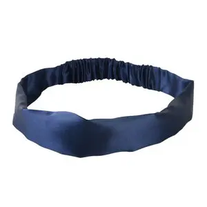 SOFT STROKES SILK Pure Mulberry Silk Flat Headband Set Of Two Navy - Blue