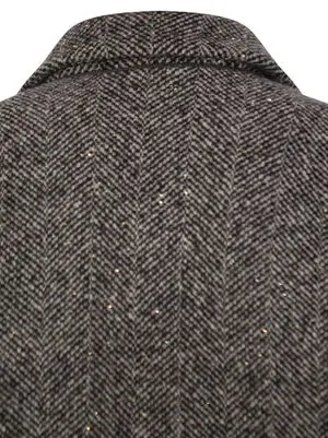 Brunello Cucinelli Double-breasted Sequined Herringbone Wool Coat
