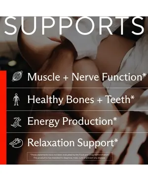 SUNERGETIC Magnesium Citrate And Oxide 500mg Capsules For Bone