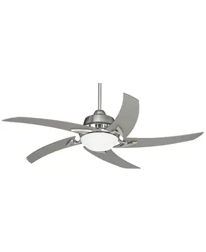 CASA VIEJA 52" Capri Brushed Nickel Led Ceiling Fan W/ 24" Rod - Silver