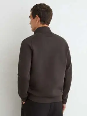 REISS Calvorn Hybrid Quilted Zip Jacket - Brown