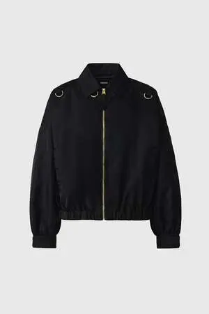 Mackage Olivera Cropped Bomber Jacket - Black