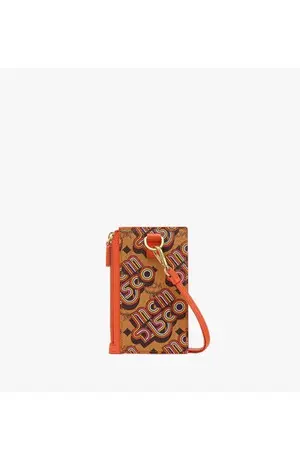 Mcm Aren Lanyard Card Holder In Disco Visetos