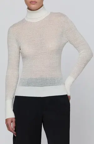 L'Agence Umbra Cable Wool Turtleneck Top