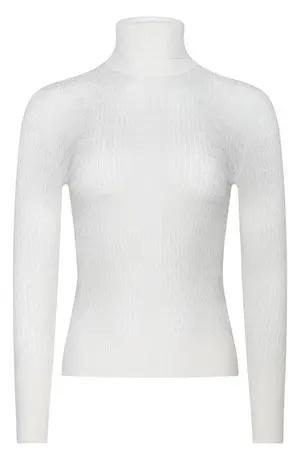 L'Agence Umbra Cable Wool Turtleneck Top